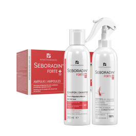 Set Seboradin FORTE - ampoules 14 x 5,5 ml, shampoo 200 ml, leave-in conditioner 200 ml ...